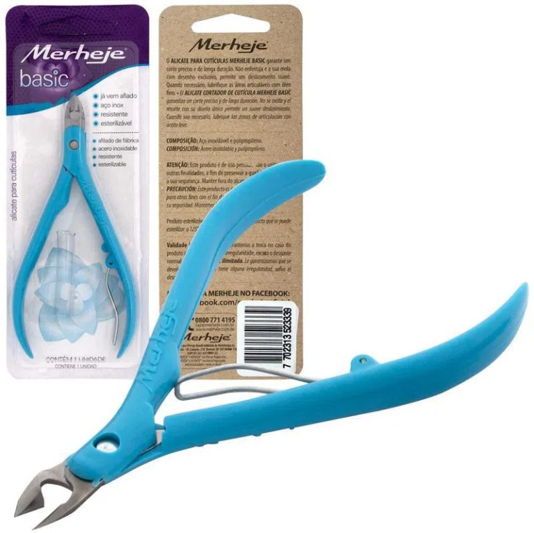 ALICATE PARA CUTICULA BASIC AZUL MERHEJE - MAGÚ ECUADOR