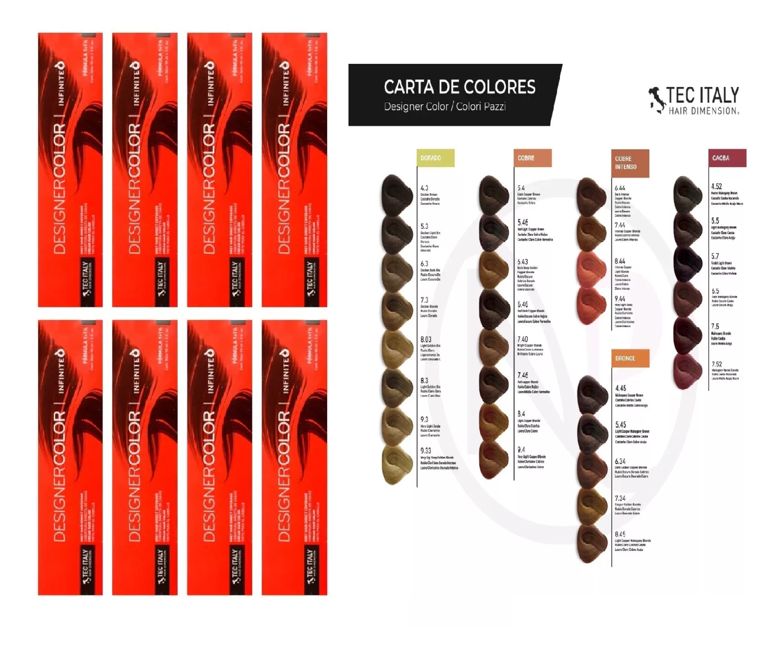 TINTE PARA EL CABELLO DESIGNER COLOR INFINITE TEC ITALY - MAGÚ ECUADOR